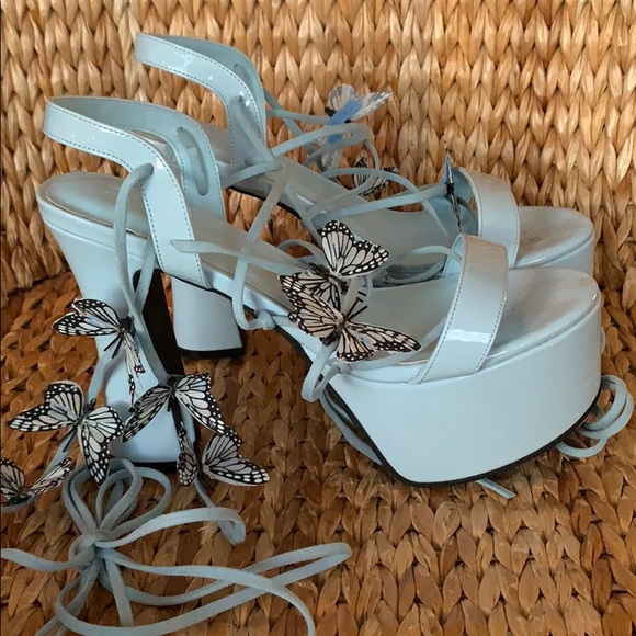 Dolls Kill | Shoes | Nib Baby Blue Pixie Queen Butterfly Platforms ...